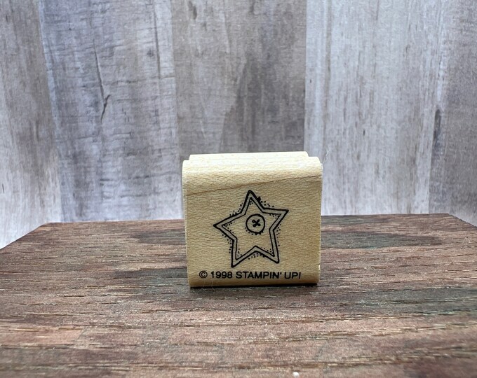 Star With Button Used Rubber Stamp View All Photos - Etsy