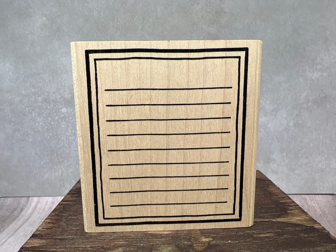 Lined Page Rubber Stamp Used View All Photos - Etsy