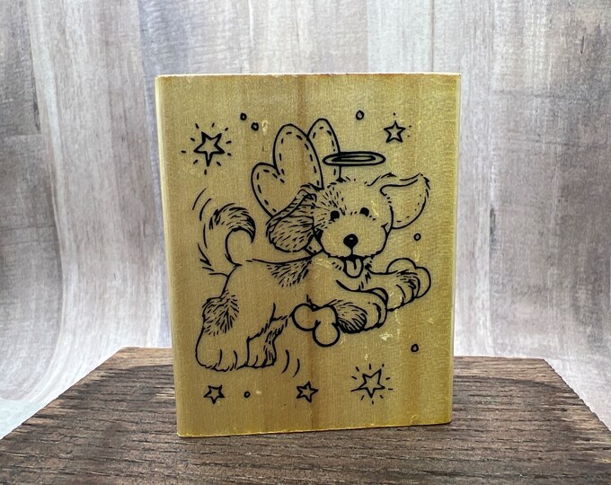 Angel Puppy Used Rubber Stamp View All of the Photos - Etsy