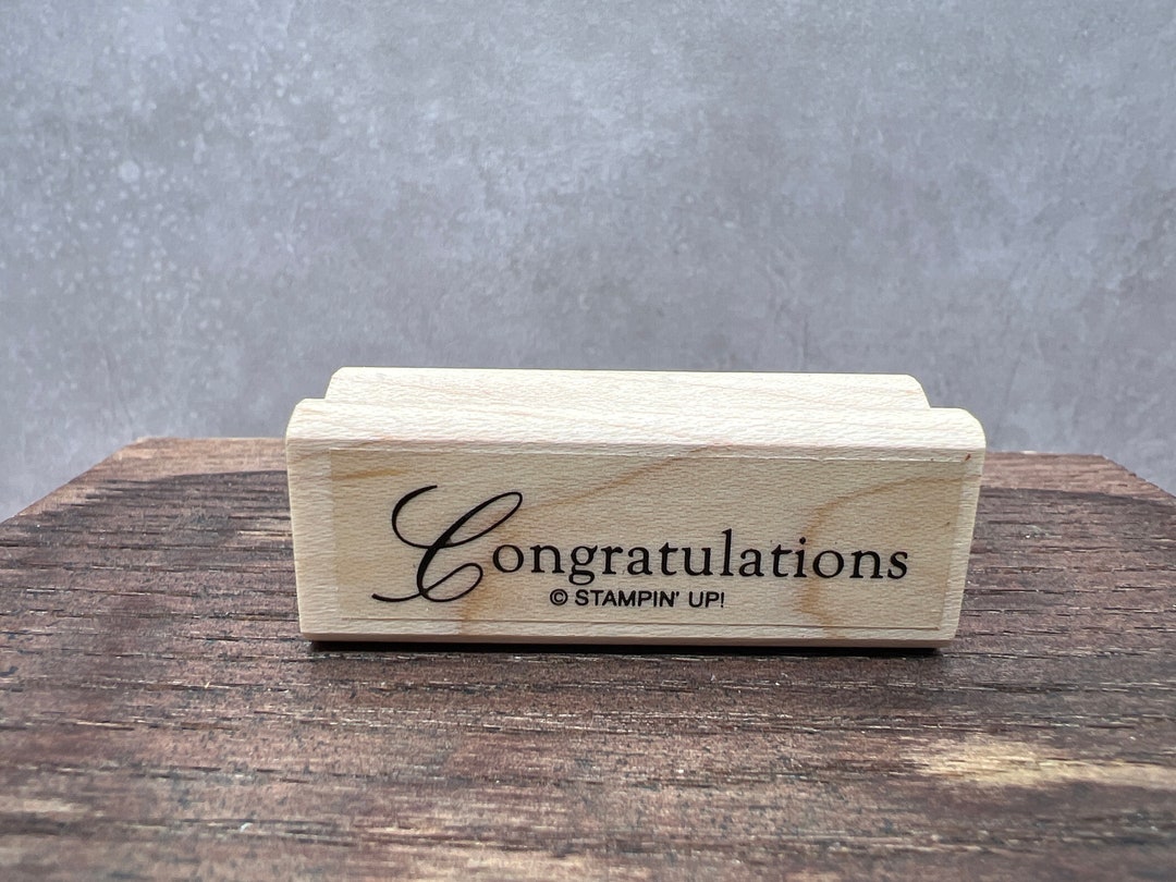 Congratulations Rubber Stamp Used View All Photos - Etsy