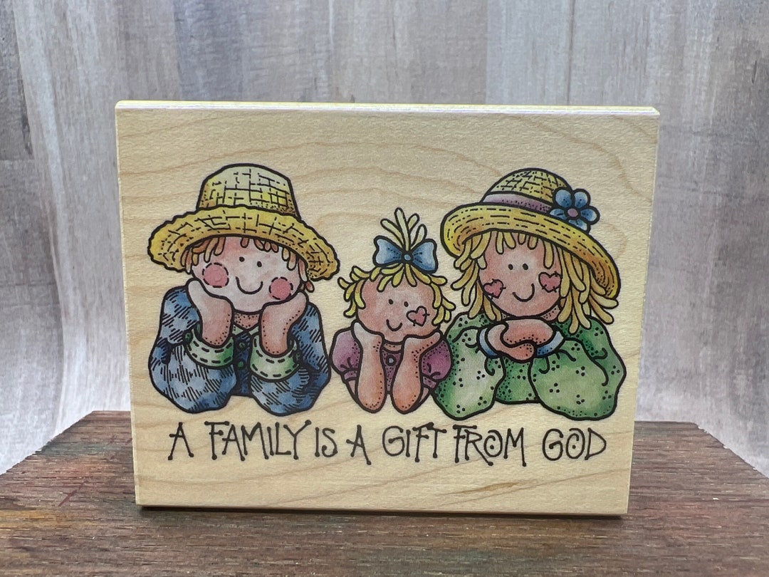 A Family is a Gift Used Rubber Stamp View Photos Rubber Stampede A1782F ...