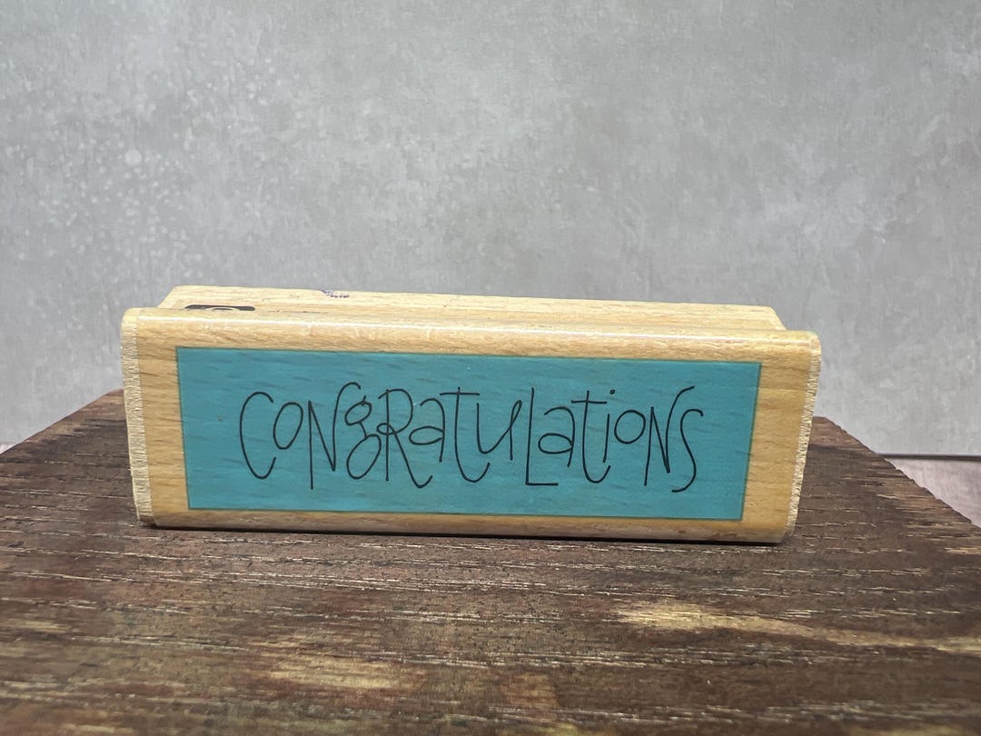 Congratulations Rubber Stamp Used View All Photos - Etsy