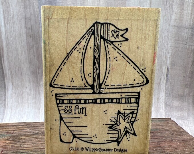 SS Fun Sailboat Rubber Stamp Used View All Photos Whipper Snapper C026 ...