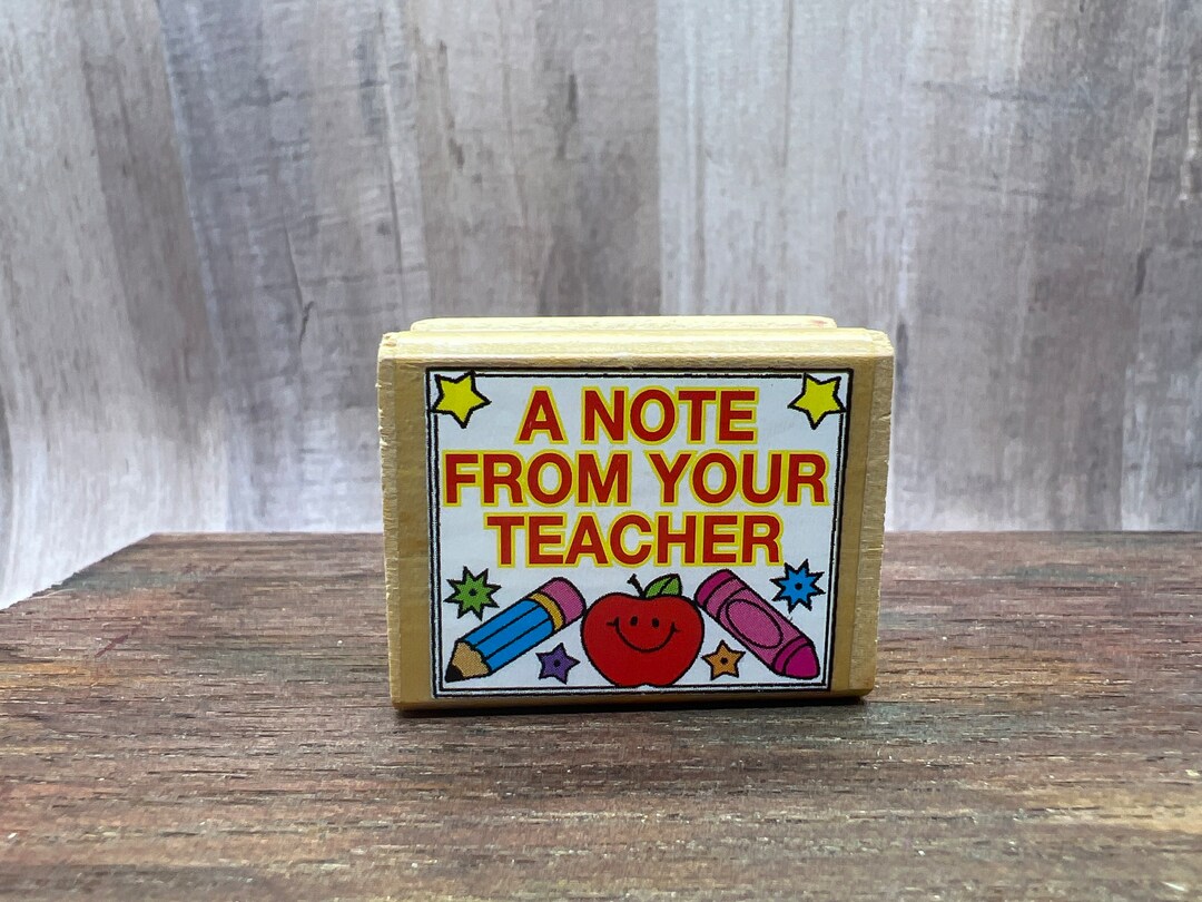 A Note From Your Teacher Rubber Stamp Used View All Photos - Etsy