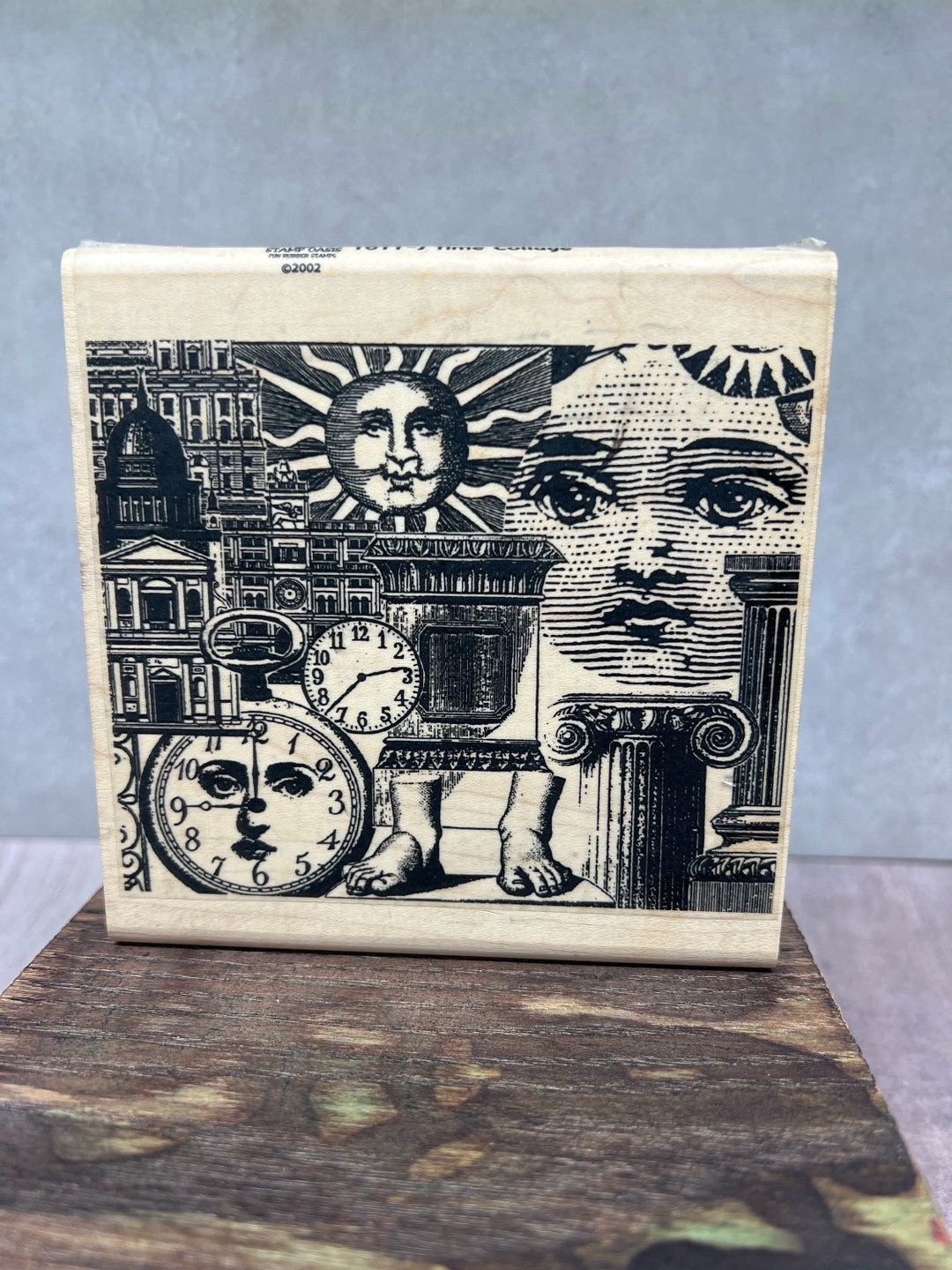 Time Collage Rubber Stamp Used View All Photos Stamp Oasis - Etsy
