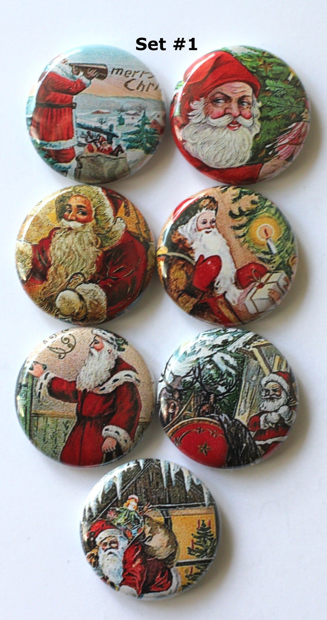 Vintage Santa, Flair, Button, Pin, Santa Flair Buttons, 1 Inch ...