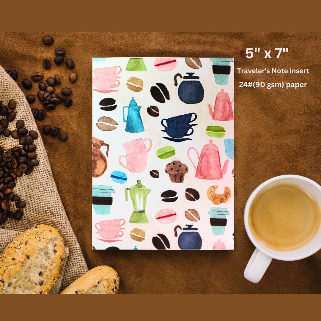 Travelers Notebook Insert, Coffee Journal, 5" by 7", Midori Insert ...