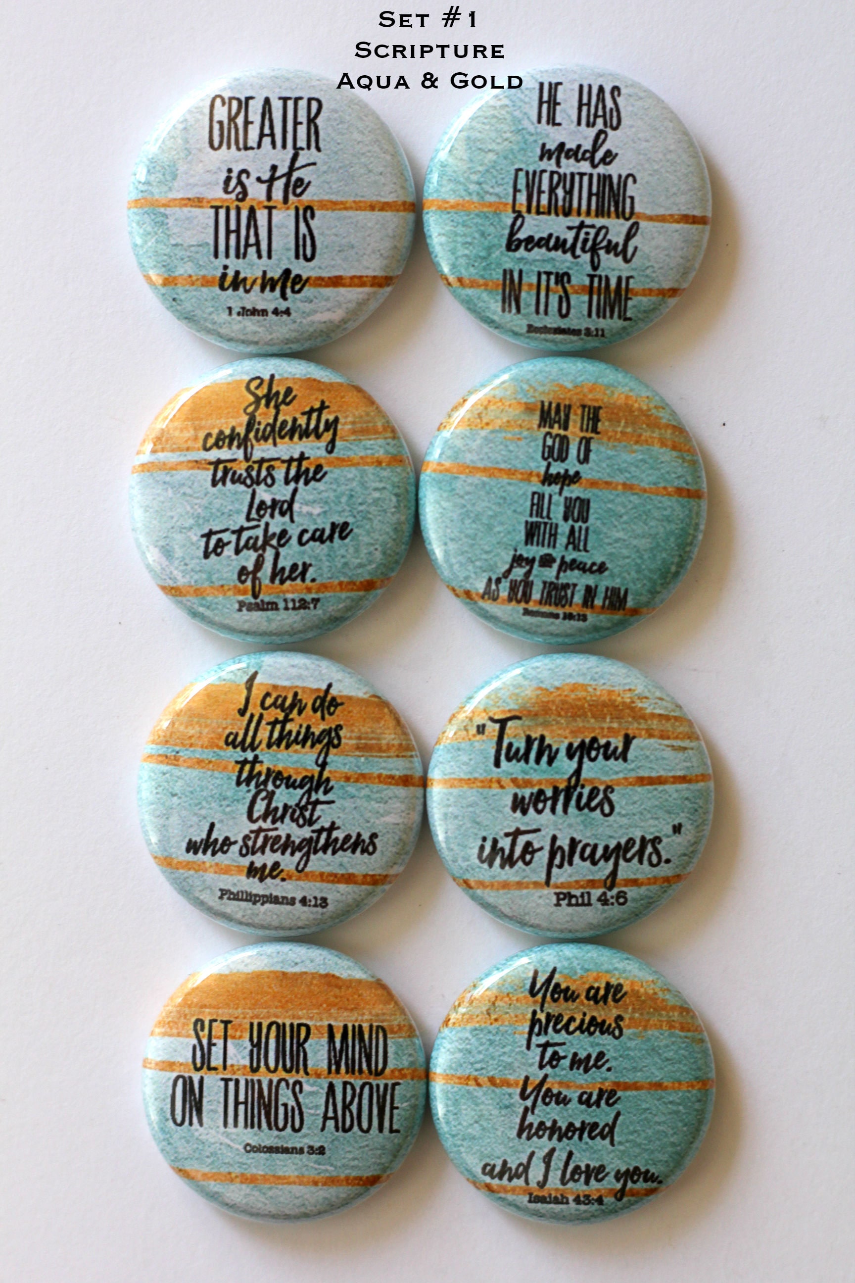 Flair Button, SCRIPTURE, Buttons Badges Pins, 8 Flair Buttons per Set ...