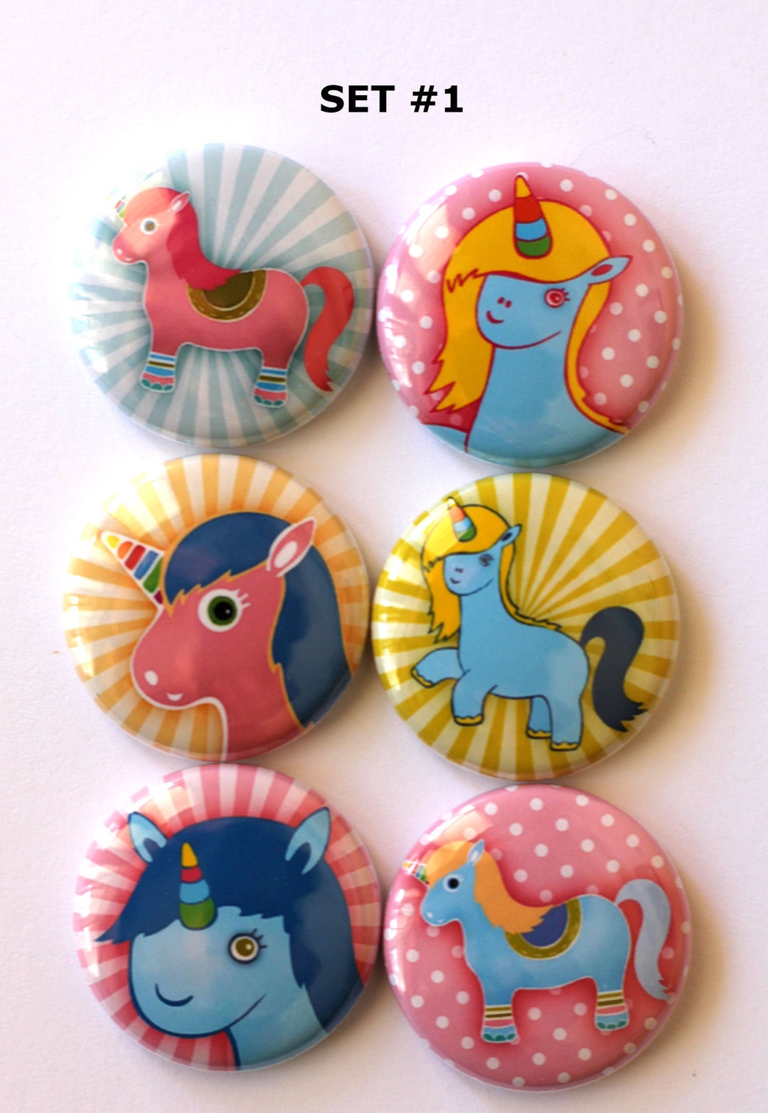 Flair Buttons, Unicorn Buttons , 5 Sets to Choose From, Whimsical ...