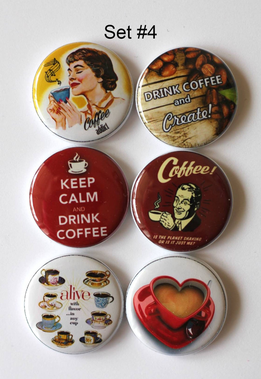 Flair, Coffee Lover, Coffee Pin,badge 1 Inch, Pin Back, Flat Back Open ...