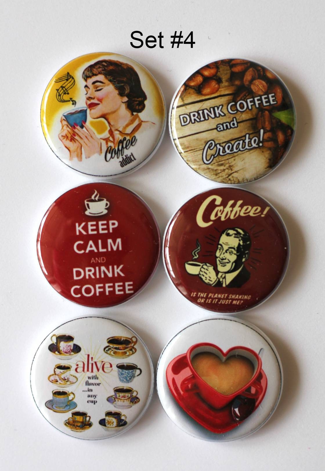 Flair, Coffee Lover, Coffee Pin,badge 1 Inch, Pin Back, Flat Back Open ...