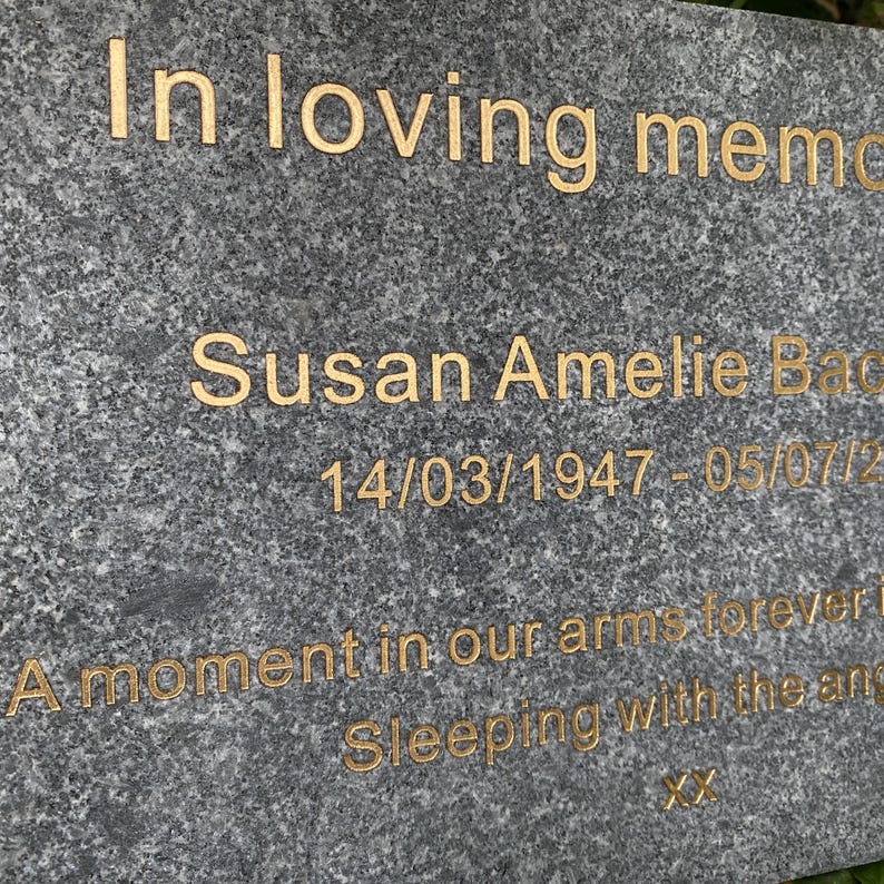 Personalized Granite Memorial Plaque: 20mm Thickness, Multiple Size ...
