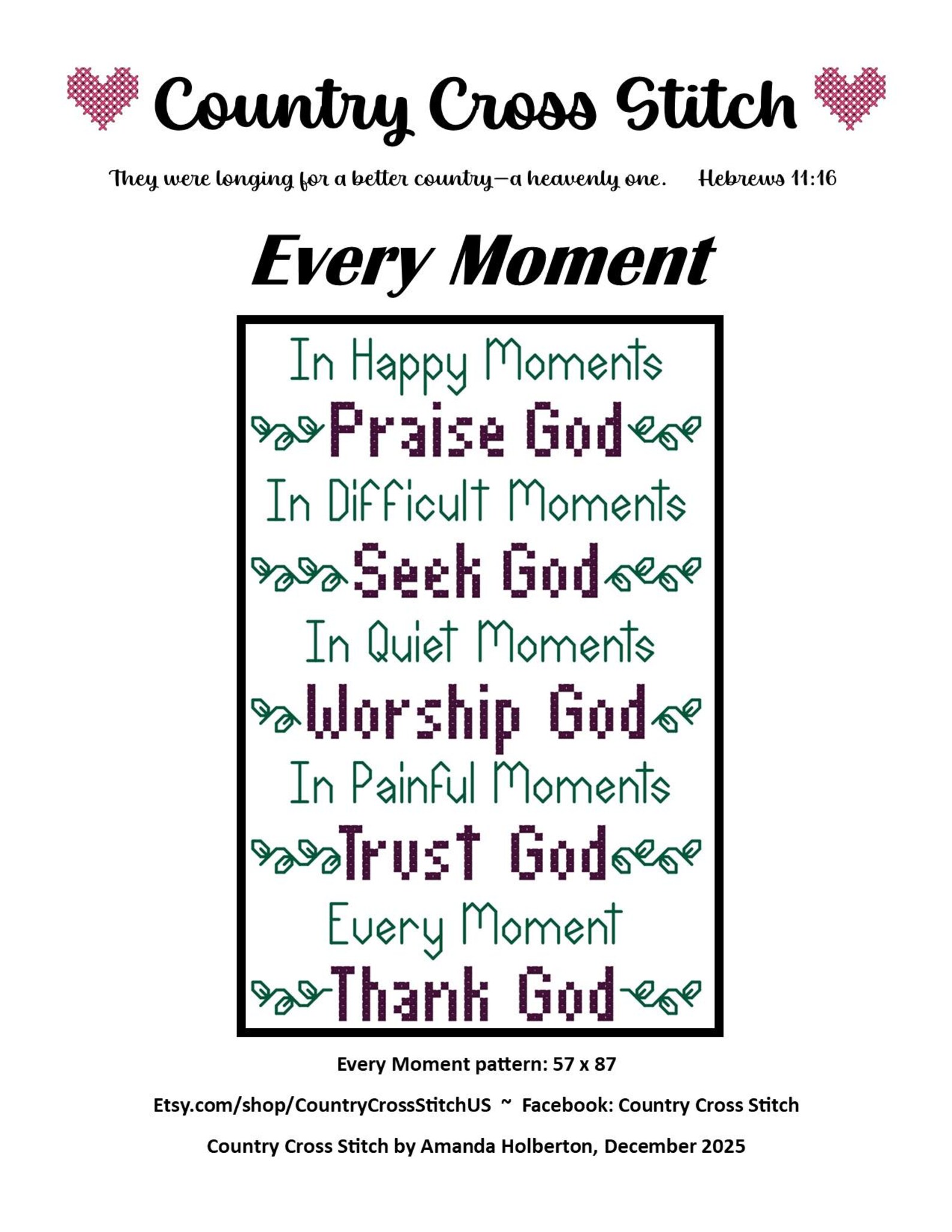 Every Moment PDF Pattern - Etsy