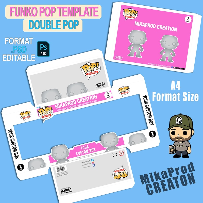 Plantilla funko pop caja - Etsy España