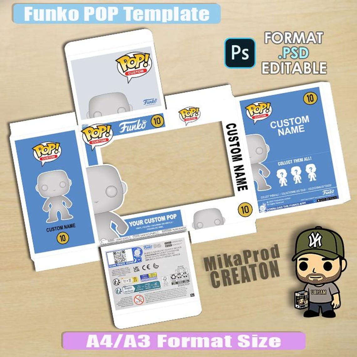 A3 Template / Funko Pop Box (editable PSD Files) / Official Format - Etsy