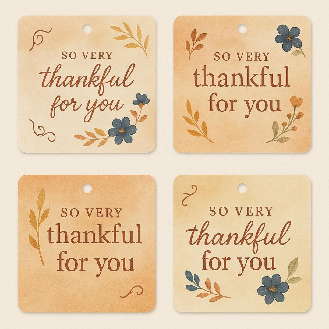 Thankful for You Gift Tag - Digital Dowload - Etsy