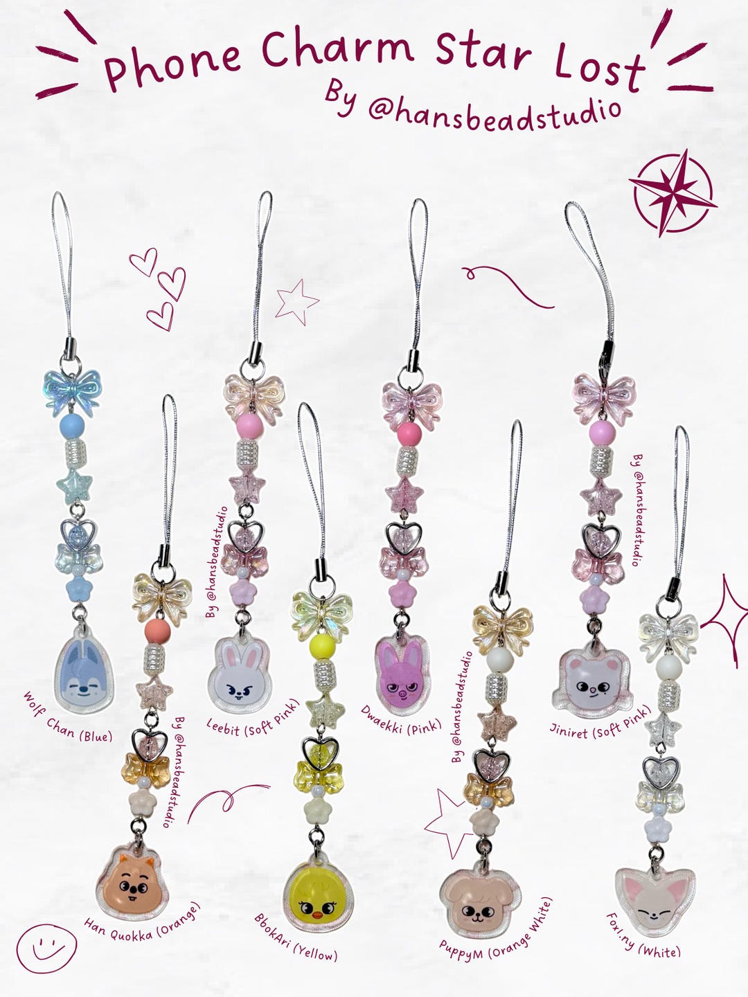 Stray Kids Skzoo Beads Phone Charm Star Lost - Etsy