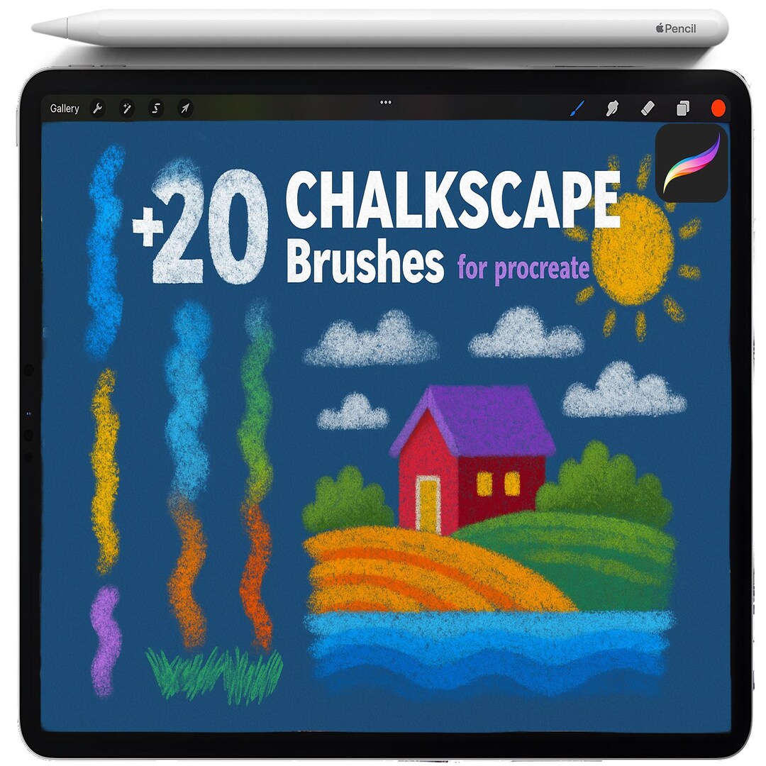 Procreate Chalk Texture Brushes, Procreate Pastel Brush, Soft Shading ...