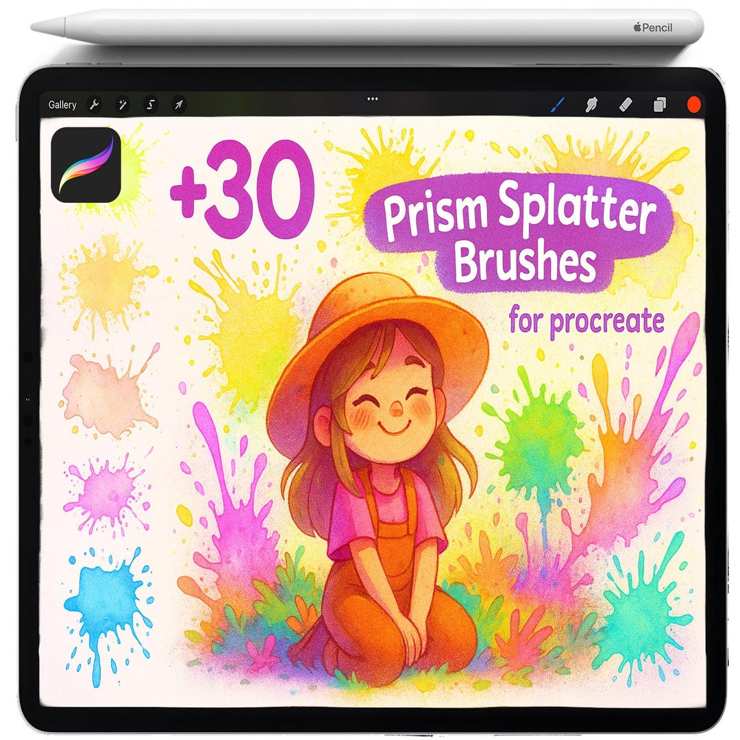 Procreate Splatters, Procreate Splashes, Ink Watercolor Stamps, Drip ...