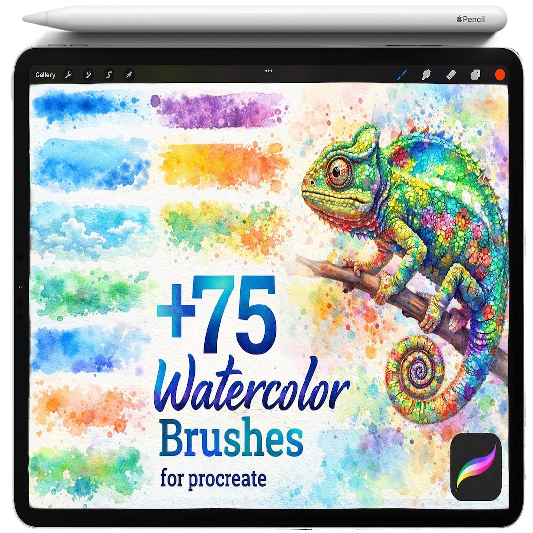 Watercolor Brushes for Procreate, Procreate Wet Watercolor Texture Brushes, Procreate Realistic ...