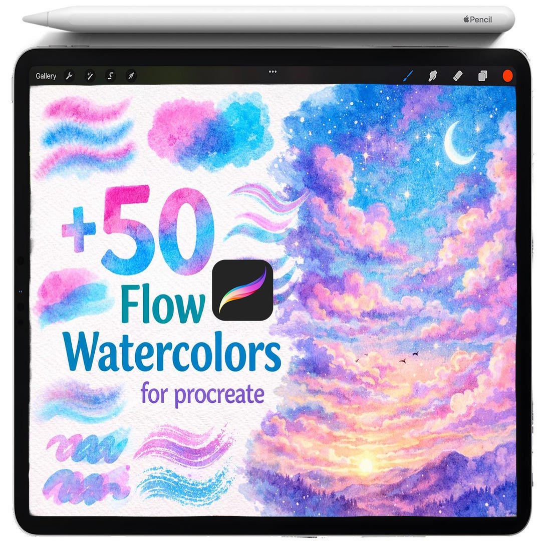 Procreate Watercolor Brushes, Procreate Gouache Brushes, Procreate ...