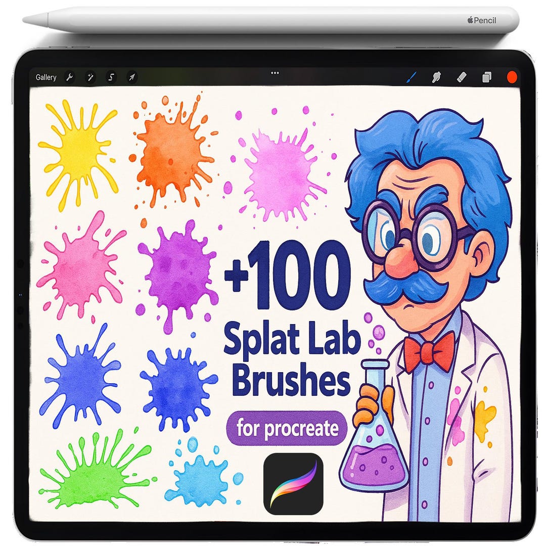 Procreate Splatter & Splashes Ink Stamps: iPad Drip Brushset, Procreate ...