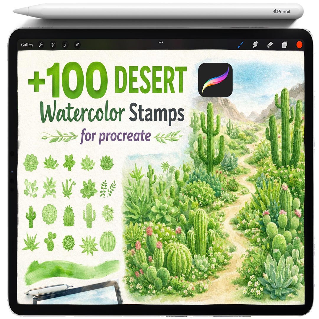 Procreate Cactus Stamp Brushes, Procreate Plant Stamps, Procreate ...