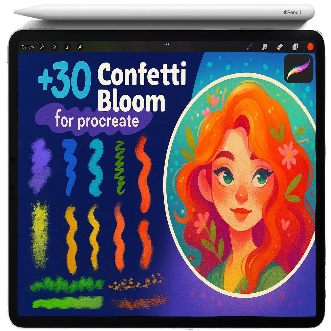 Procreate Brush Set: Watercolor Washes, Pastel Chalk, Textures, Inky ...