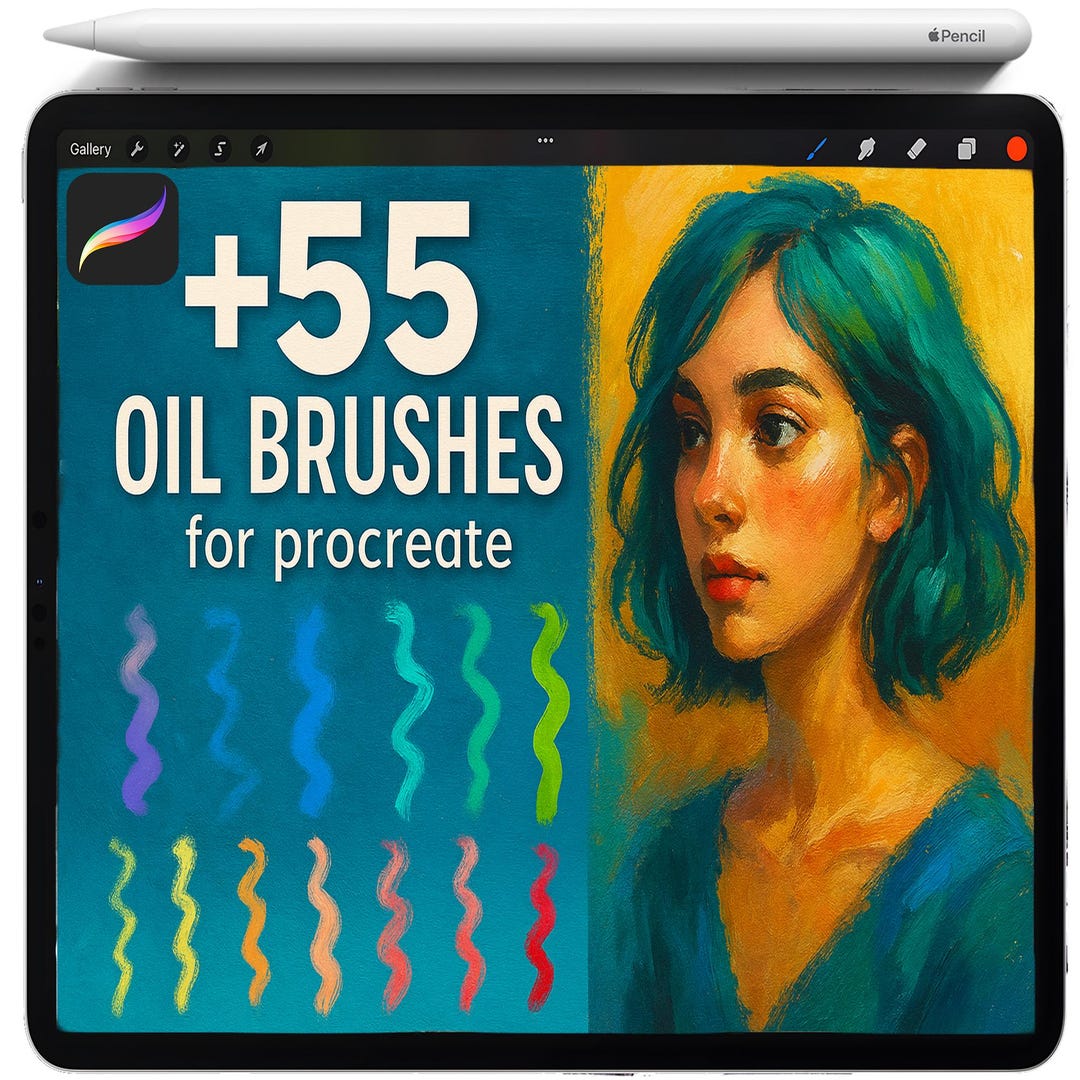 Procreate Acrylic Texture Brush Set: Impasto Painting, Oil Paint ...