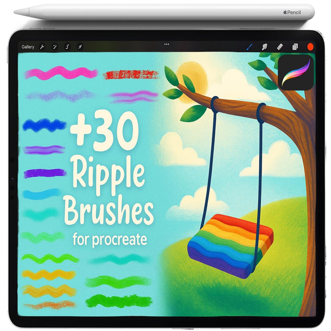 Procreate Brush Set: Textured Liners, Stipple & Grain, Pastel, Gouache ...