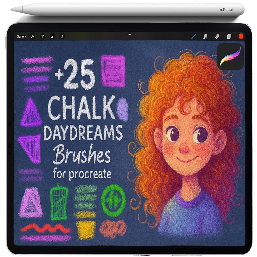 Procreate Brush Set: Pastel Chalk, Soft Airbrush, Crayon Grain, Pencil ...