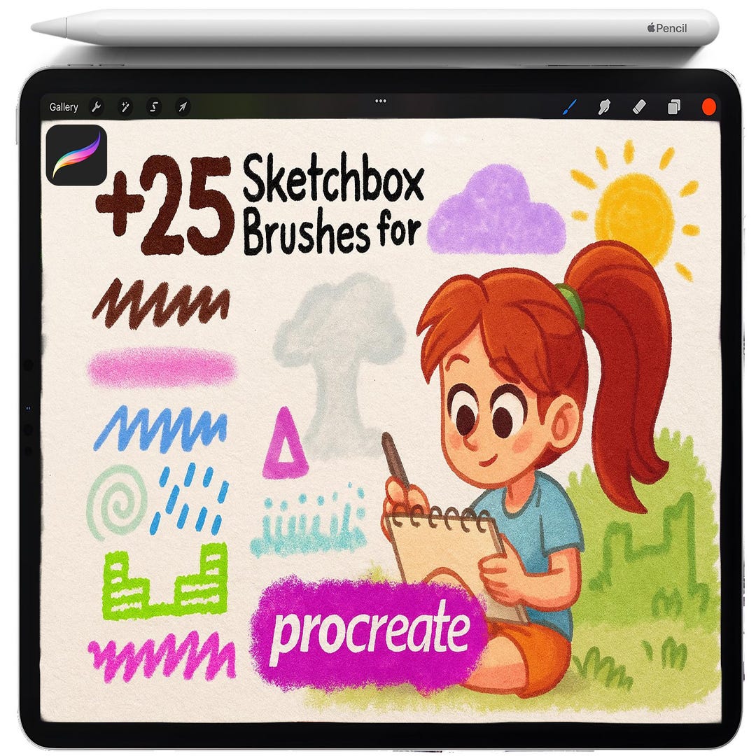 Procreate Brush Set: Pencil Sketch, Charcoal Shaders, Airbrush, Crayon ...