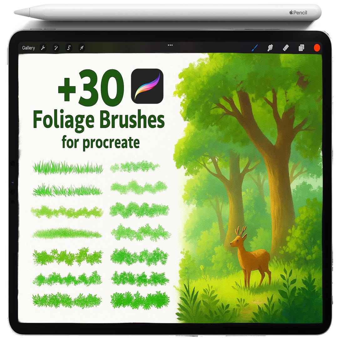 Porcreate Nature Brushes, Vegetation Procreate Brushes, Procreate Grass ...