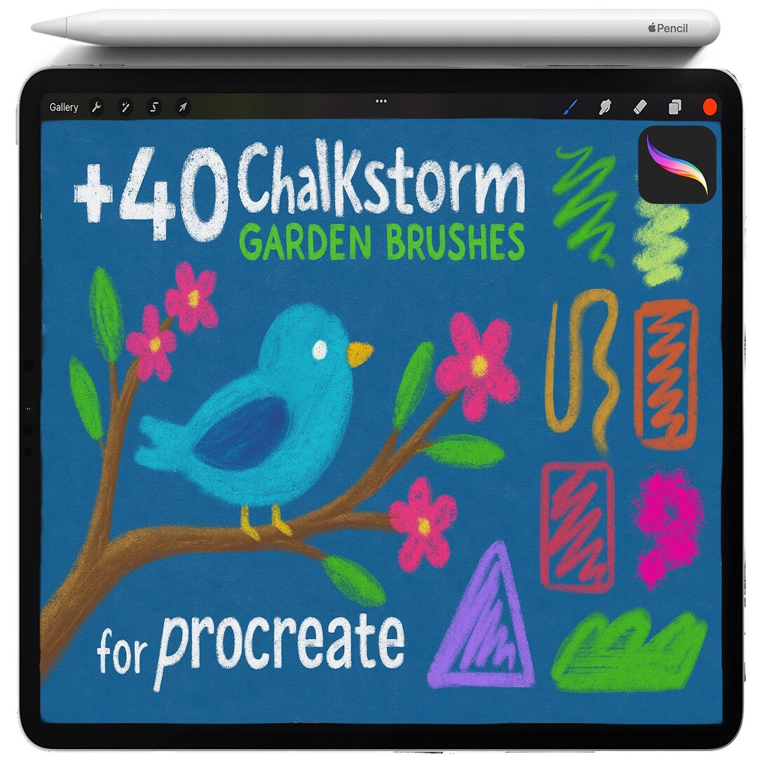 Procreate Crayon & Chalk Brush Set: Wax Pastel Texture, Charcoal, Soft ...
