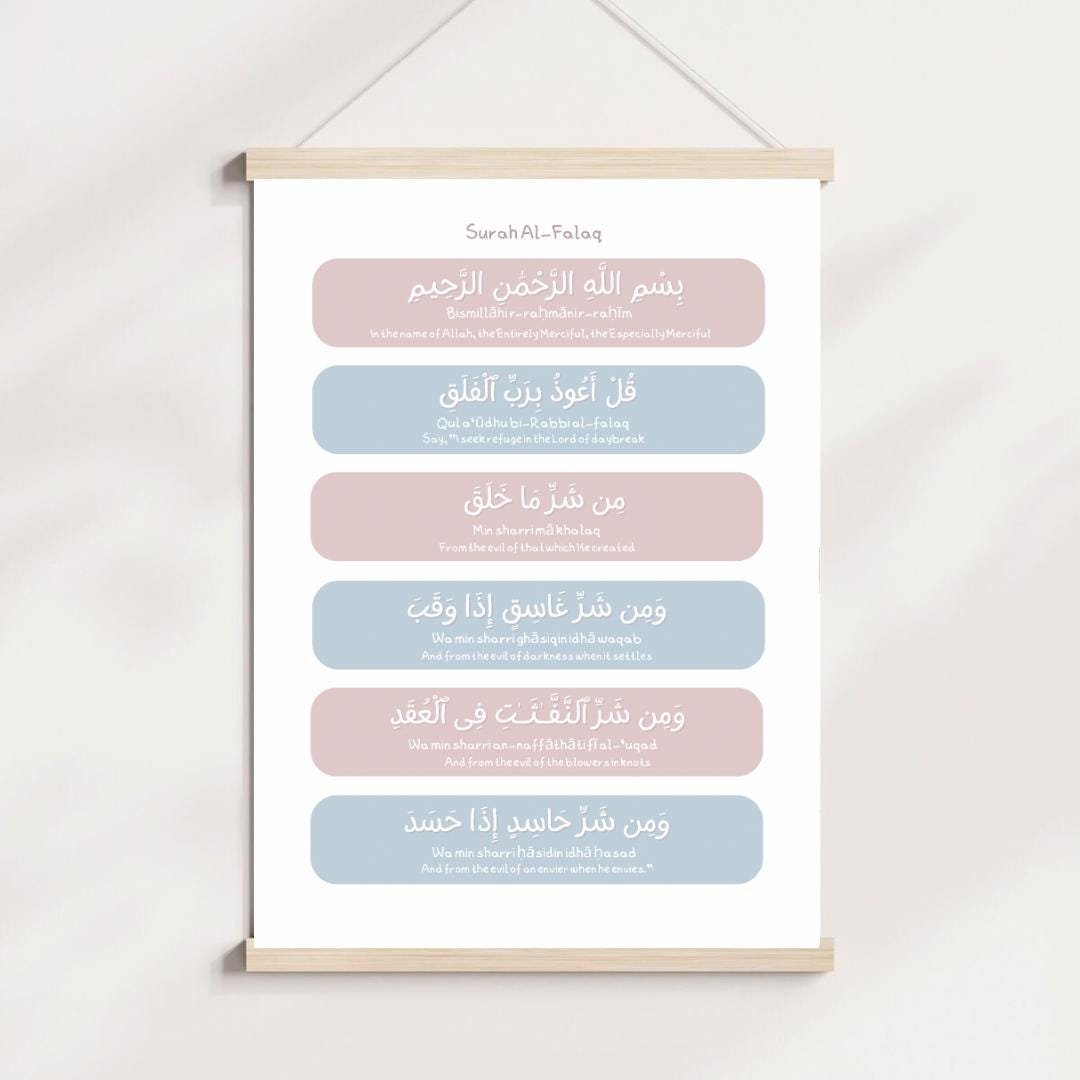 Surah Al-falaq Poster for Kids Digital Download Print - Etsy Canada