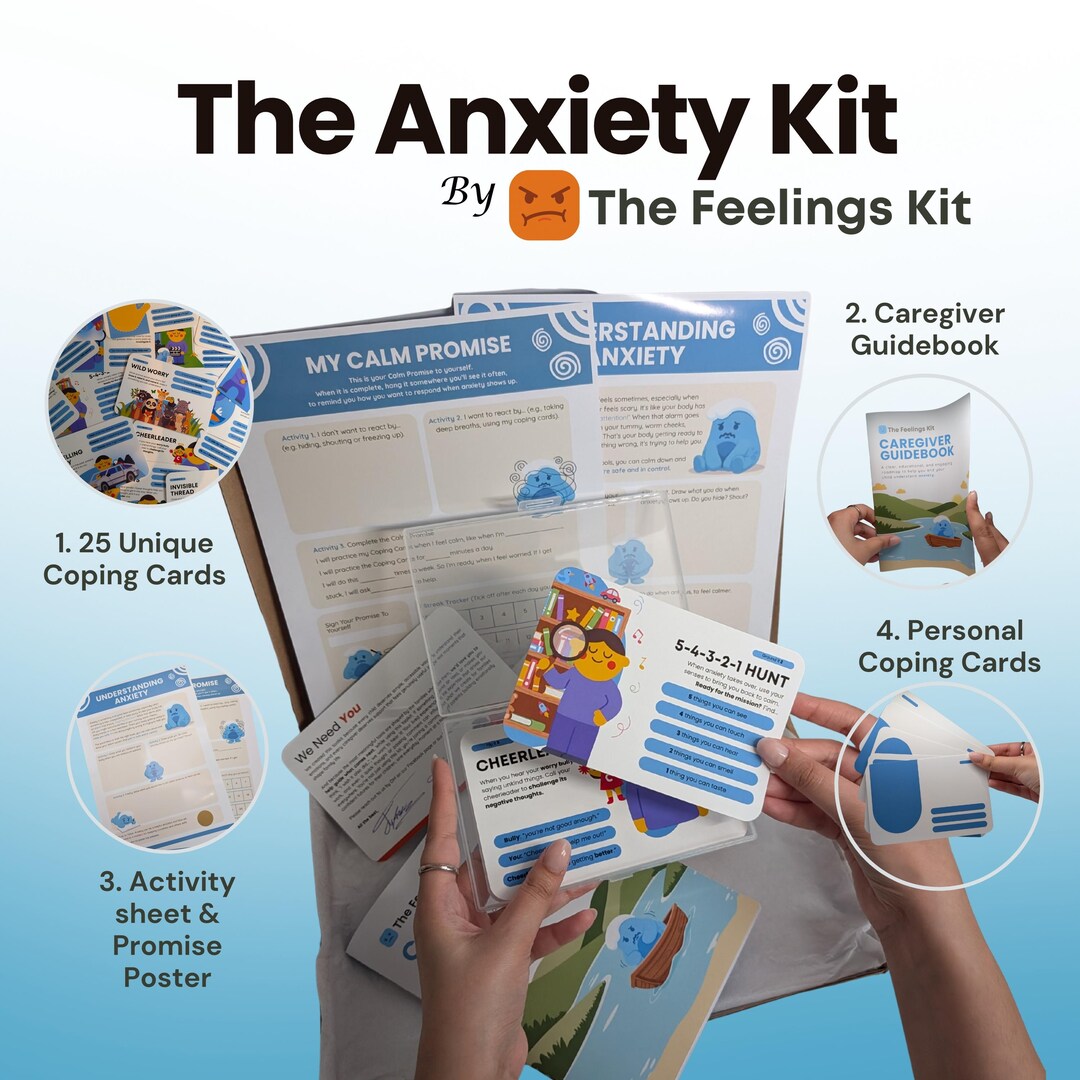 Anxiety Coping Cards for Kids, Children's Emotional Regulation Kit ...
