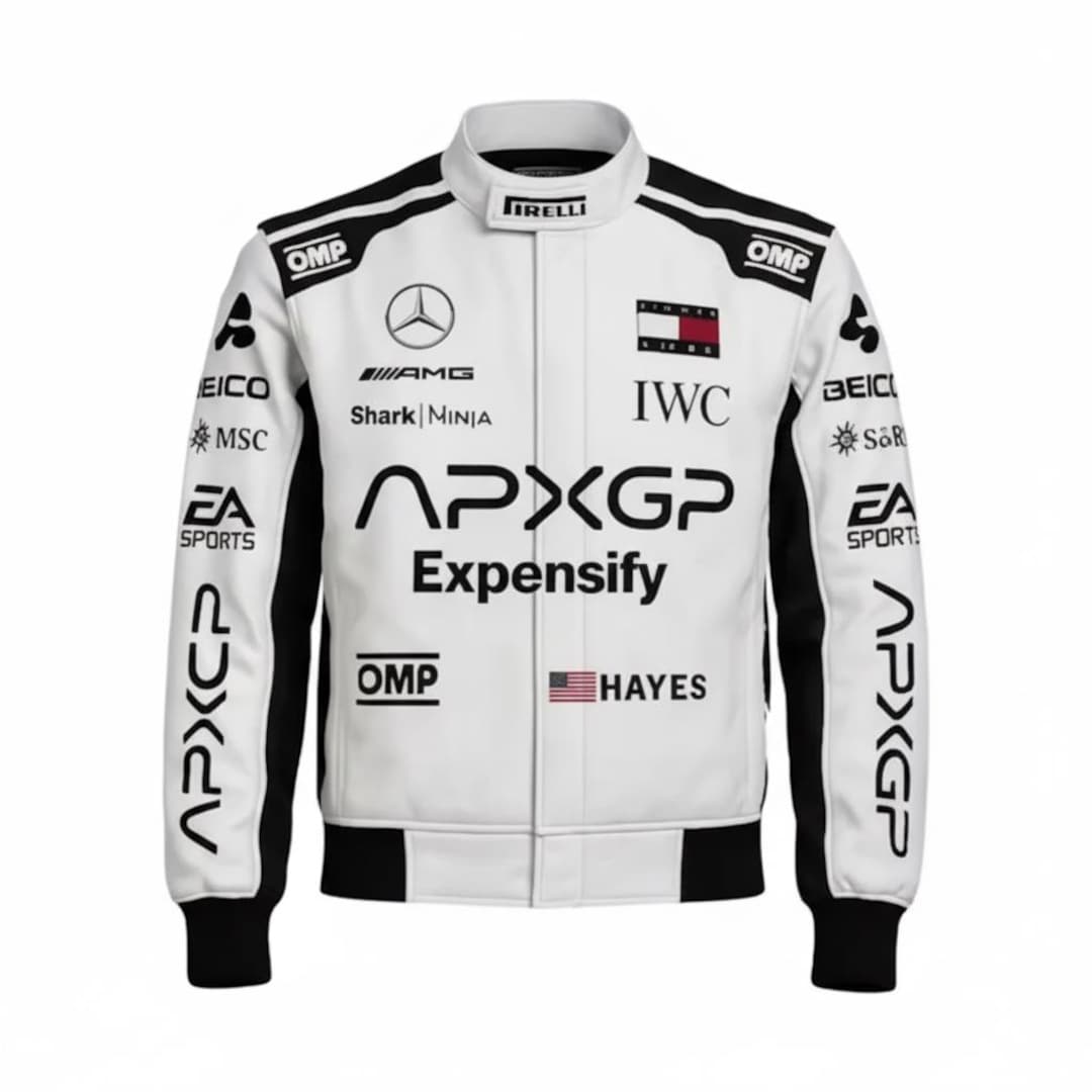 APXGP Racing Bomber Jacket | F1 Team Style | White & Black Motorsport ...