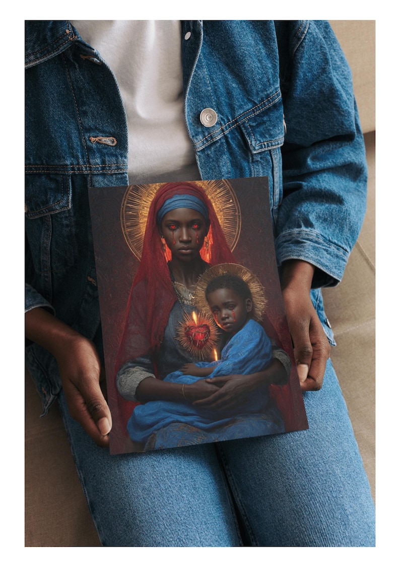 Erzulie Dantò Warrior Goddess | Haitian Vodou Pop Art | Blue & Red ...