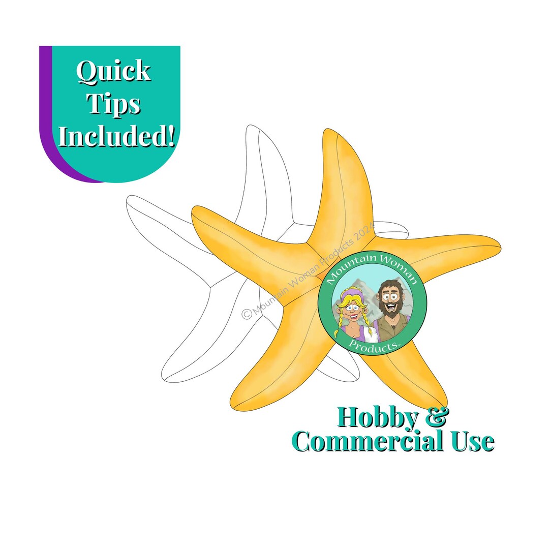 Starfish Stained Glass Pattern Commercial Use PDF PNG Download - Etsy