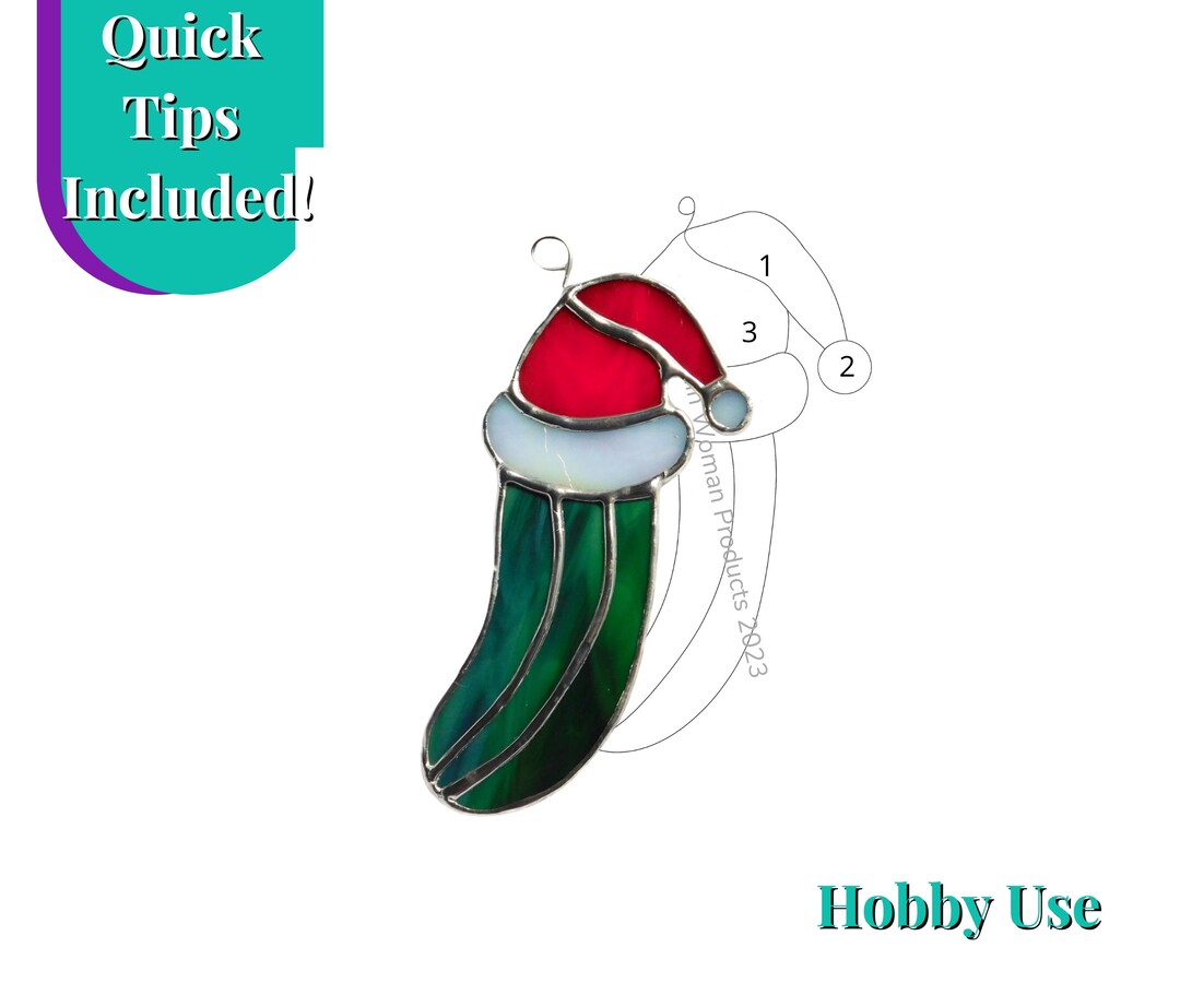 Stained Glass Christmas Pickle Pattern Hobby Use - Etsy