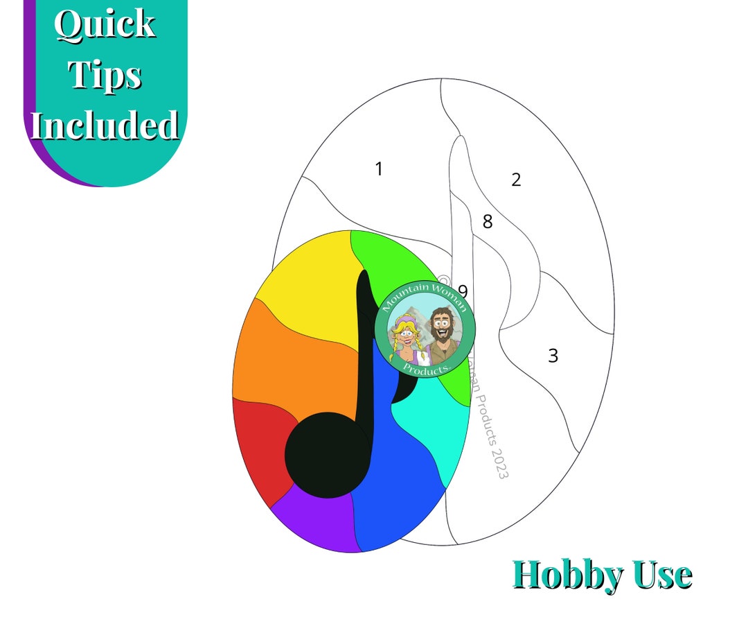 Stained Glass Music Note Small Panel Pattern Hobby Use - Etsy