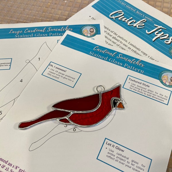 Stained Glass Cardinal Pattern - Etsy