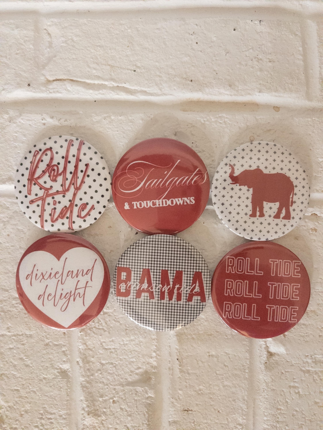 University of Alabama Game Day Buttons (3”) - Etsy