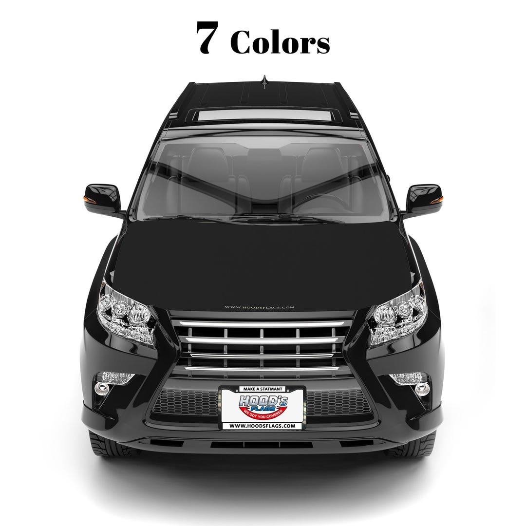 Solid Black or White Car Hood Cover – Stretch Fabric With Fasteners ...