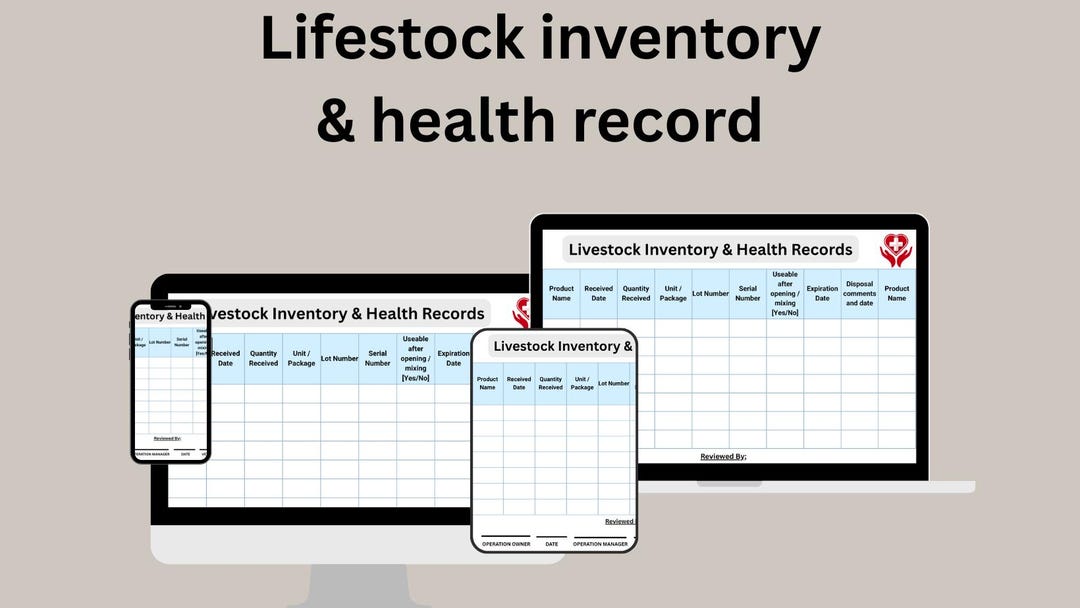 Editable Livestock Record Sheet | Farm Animal Inventory & Health ...