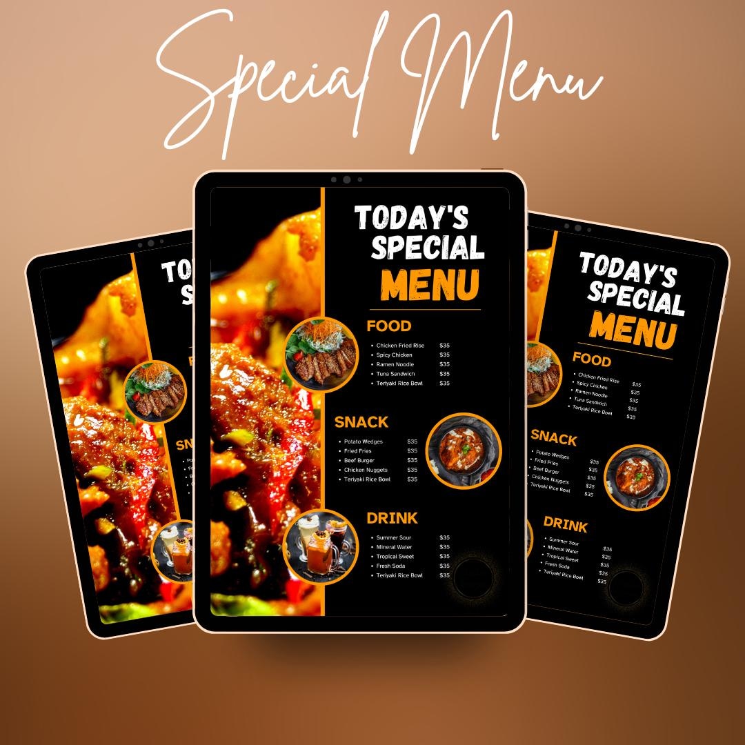 Editable Restaurant Specials Poster: Canva Menu Board Template (instant ...