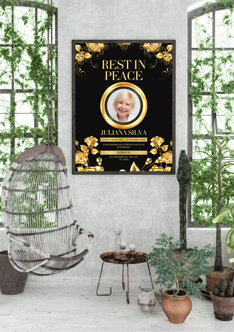 Editable Rest in Peace Template | Memorial Program | Funeral Card ...