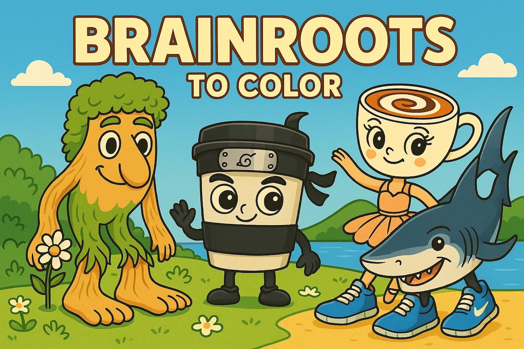 Viral Brainroots Coloring Book – 40+ Printable Meme Pages | Tiktok ...