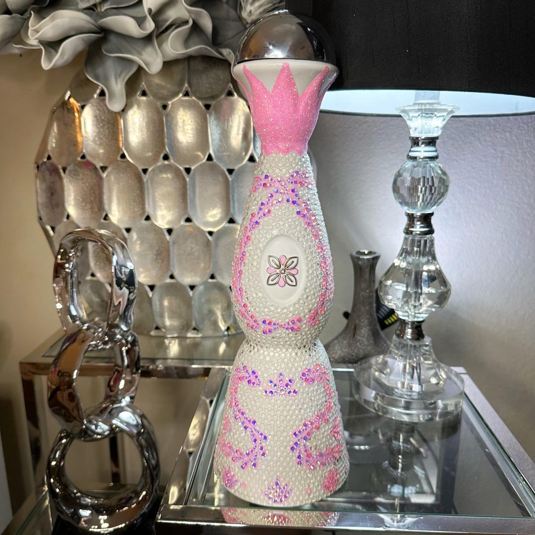 Bedazzled Pink Clase Azul Bottle (EMPTY) Decanter Bar Decor Full Bling ...
