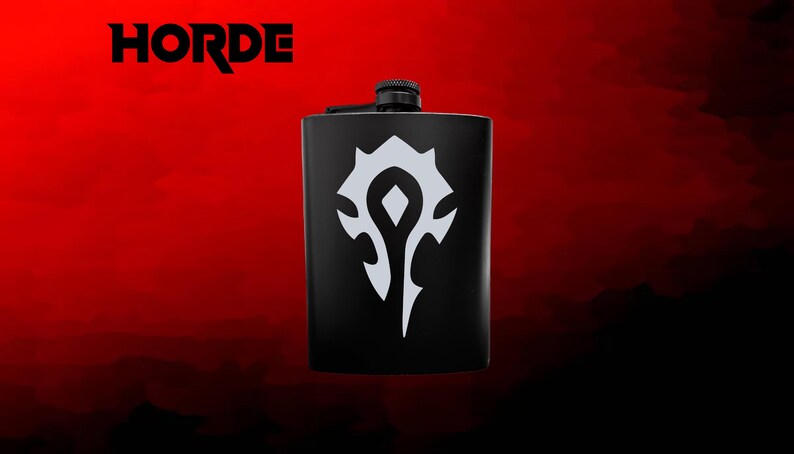Personalized World of Warcraft Style Flask, Horde, Alliance,many ...